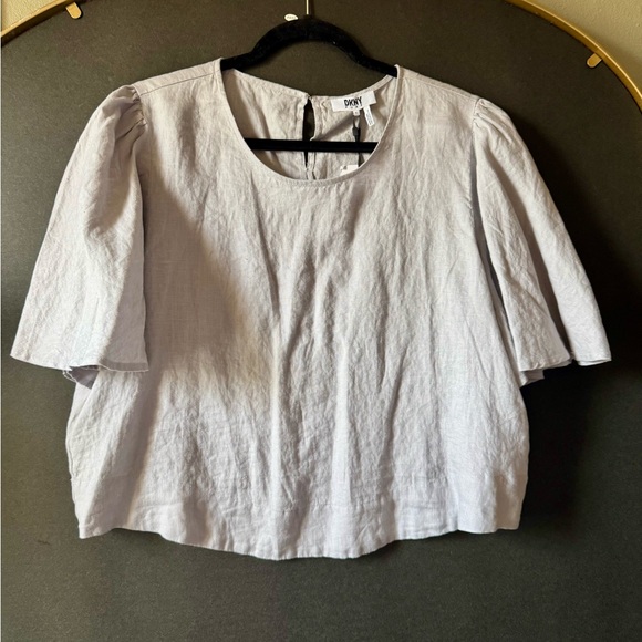 Dkny | Tops | Dkny Womens Light Gray Linen Top | Poshmark
